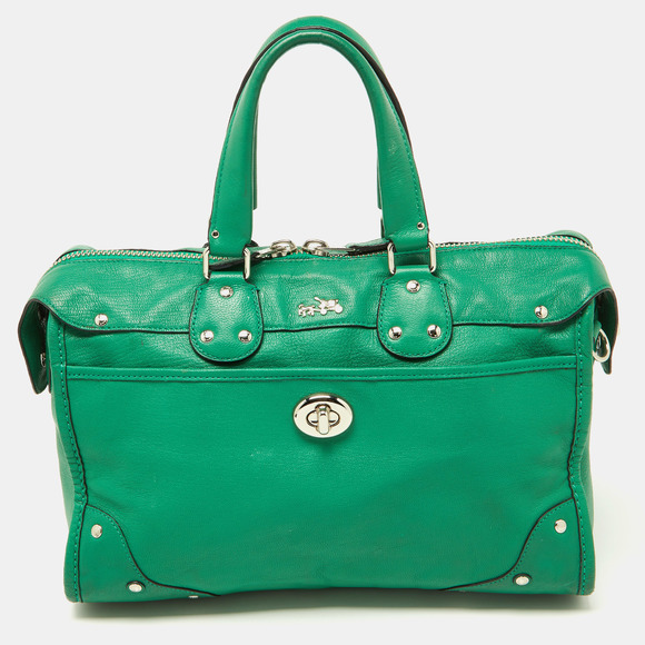 Coach | Bags | Coach Green Leather Rhyder Satchel | Poshmark
